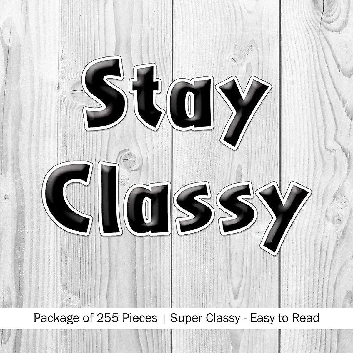 Barker Creek Letter Pop-Outs, 4 Inch, Black Tie Affair, Set of 255