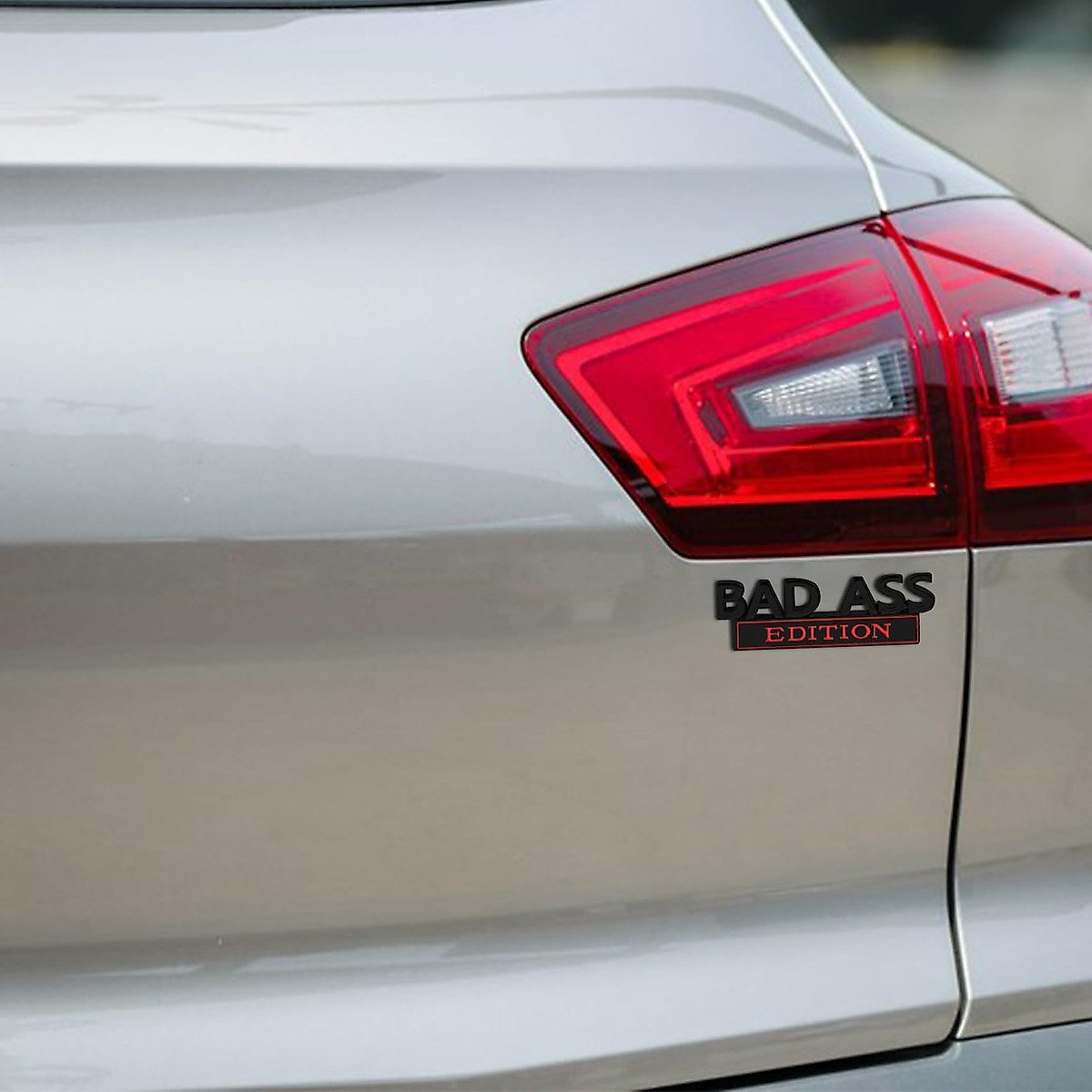 Zufoty Car Body Sticker, 3D Fender Badge Decal Car Sticker, Car Modification Label, 3D Letters Front Hood Badass Emblem Car Exterior Emblems Replacement Accessories Universal for Car Motorcycle SUV