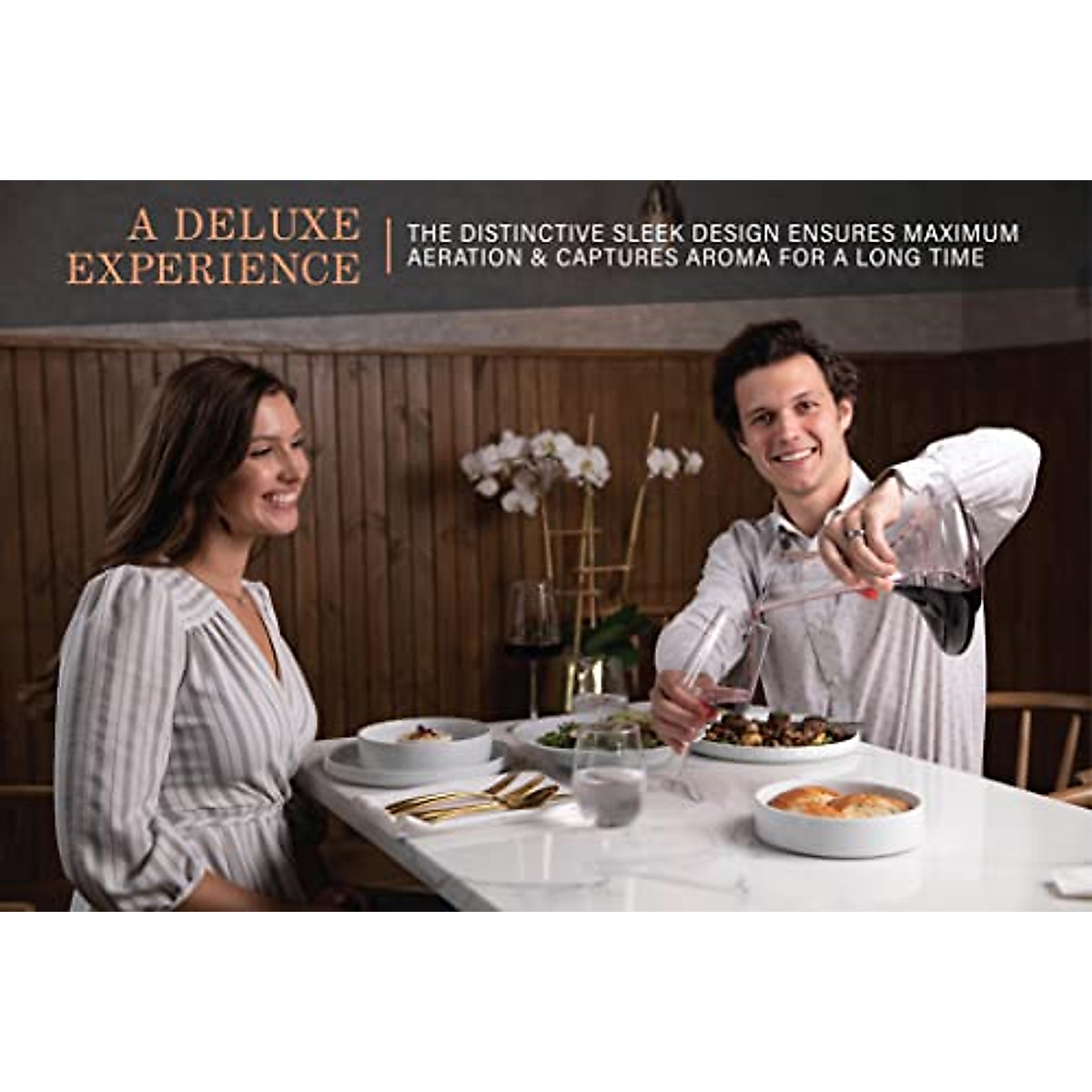 Le Portteus Wine Decanter With Stopper And Cleaning Beads, Hand Blown Glass, Crystal Decanter Wine Carafe And Aerator, Perfect Wine Gifts For Wine Lovers And Newlyweds