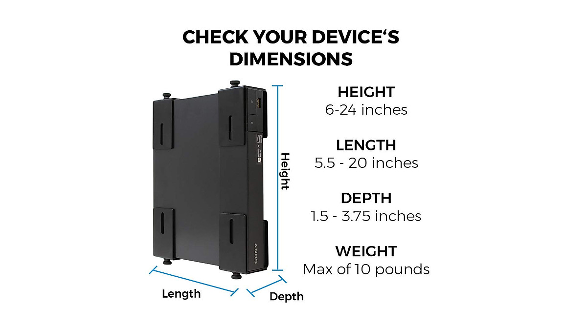 Adjustable Wall Mount for Cable Boxes & Modems