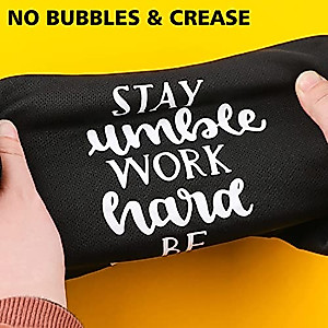 CAREGY HTV Heat Transfer Vinyl White Iron on Vinyl 12 inch x50 Feet Roll Easy to Cut & Weed DIY Design for T-Shirts (White)