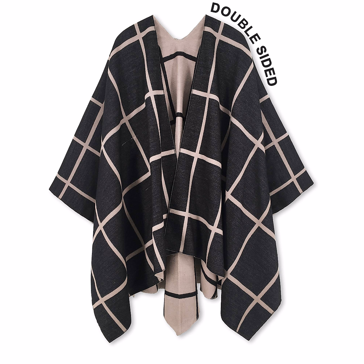 Moss Rose Women's Travel Gift Shawl Wrap Poncho Ruana Cape Open Front Cardigan for Fall Winter Holiday