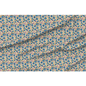 Spoonflower Fabric - Blue Fantasy Illustration Sword Dice Dragons Printed on Petal Signature Cotton Fabric Fat Quarter - Sewing Quilting Apparel Crafts Decor