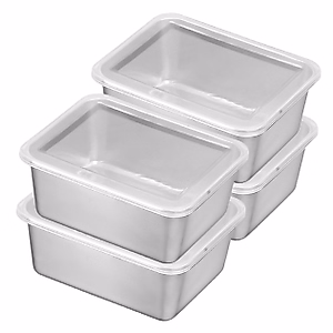4 Pcs Storage Containers with Lids Airtight Fridge Organizer Boxes for Vegetables and Fruits Stackable Sealing Box for Fresh Food Storage