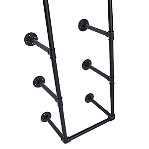 NeNchengLi Industrial Pipe Clothing Rack Wall Mount Clothing Rack With Three Storage Shelves Clothing Display Rack Retail Display Clothes Rod Iron Garment Rack Multi-occasion Clothes Display Shelf