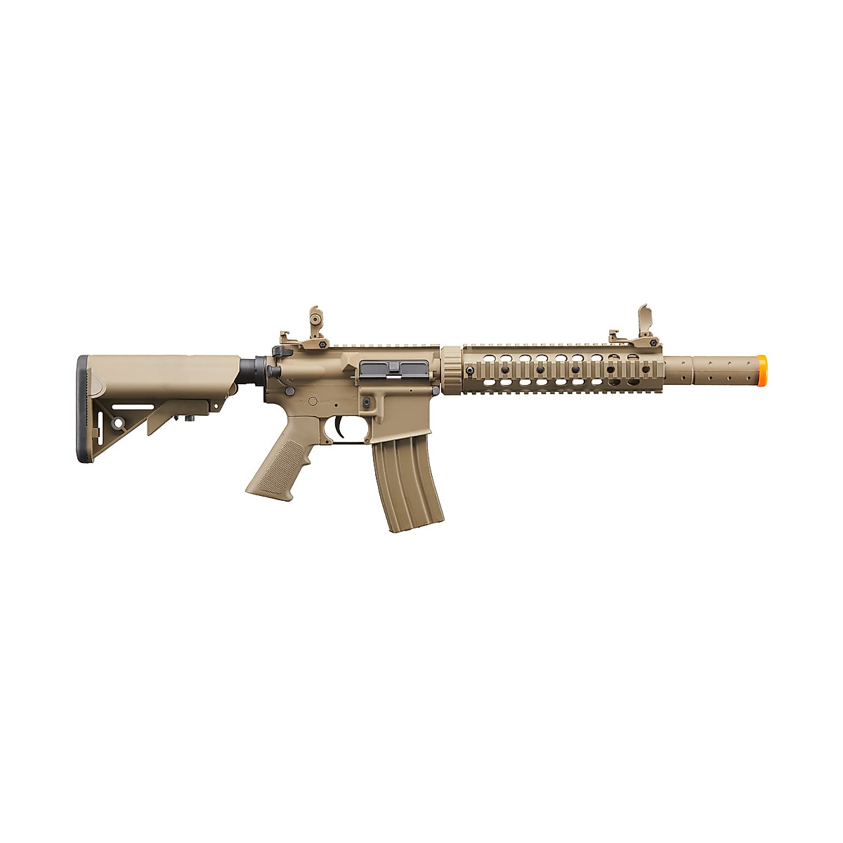 Lancer Tactical Gen 2 M4 SD Long Rail 9" Electric Airsoft AEG Rifle - Full/Semi-Auto - Desert/Nylon Polymer