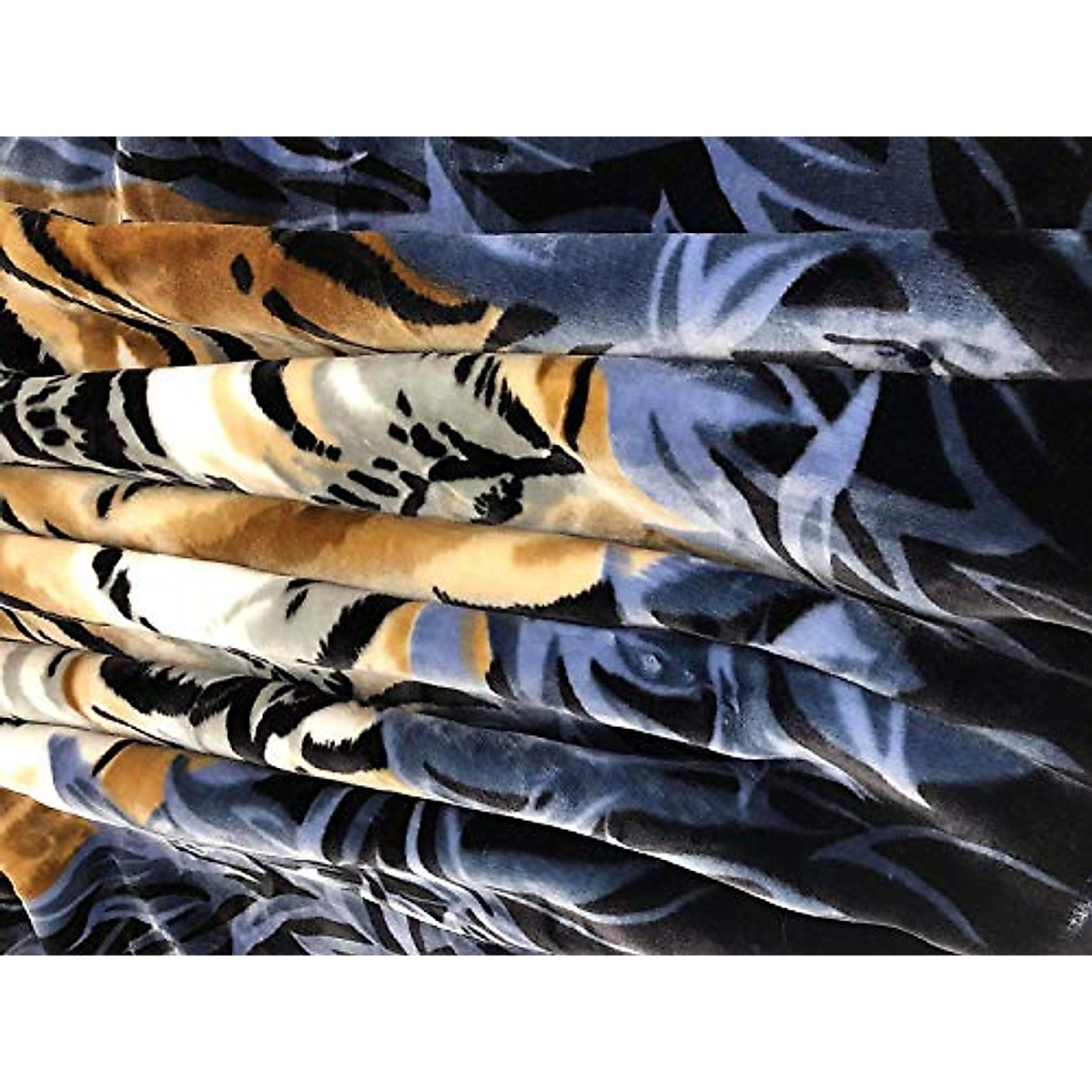 Solaron Super Thick Mink Blanket BM253 Queen 3 Tigers BLACK