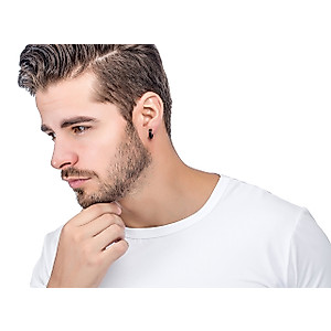 Jstyle Stainless Steel Mens Womens Clip On Earrings Hoop Huggie Non-Piercing 3 Pairs a Set