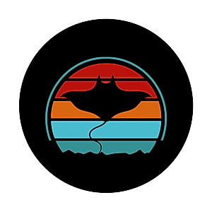 Aquarist Ocean Animal Lover Stingray Retro Manta Ray PopSockets Swappable PopGrip