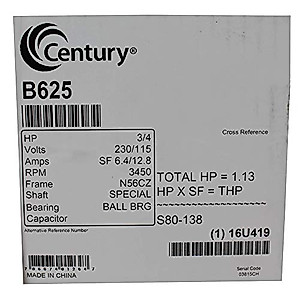 A.O. Smith Century B625 3/4HP 3450RPM 115/230V Polaris PB460 Booster Pump Motor