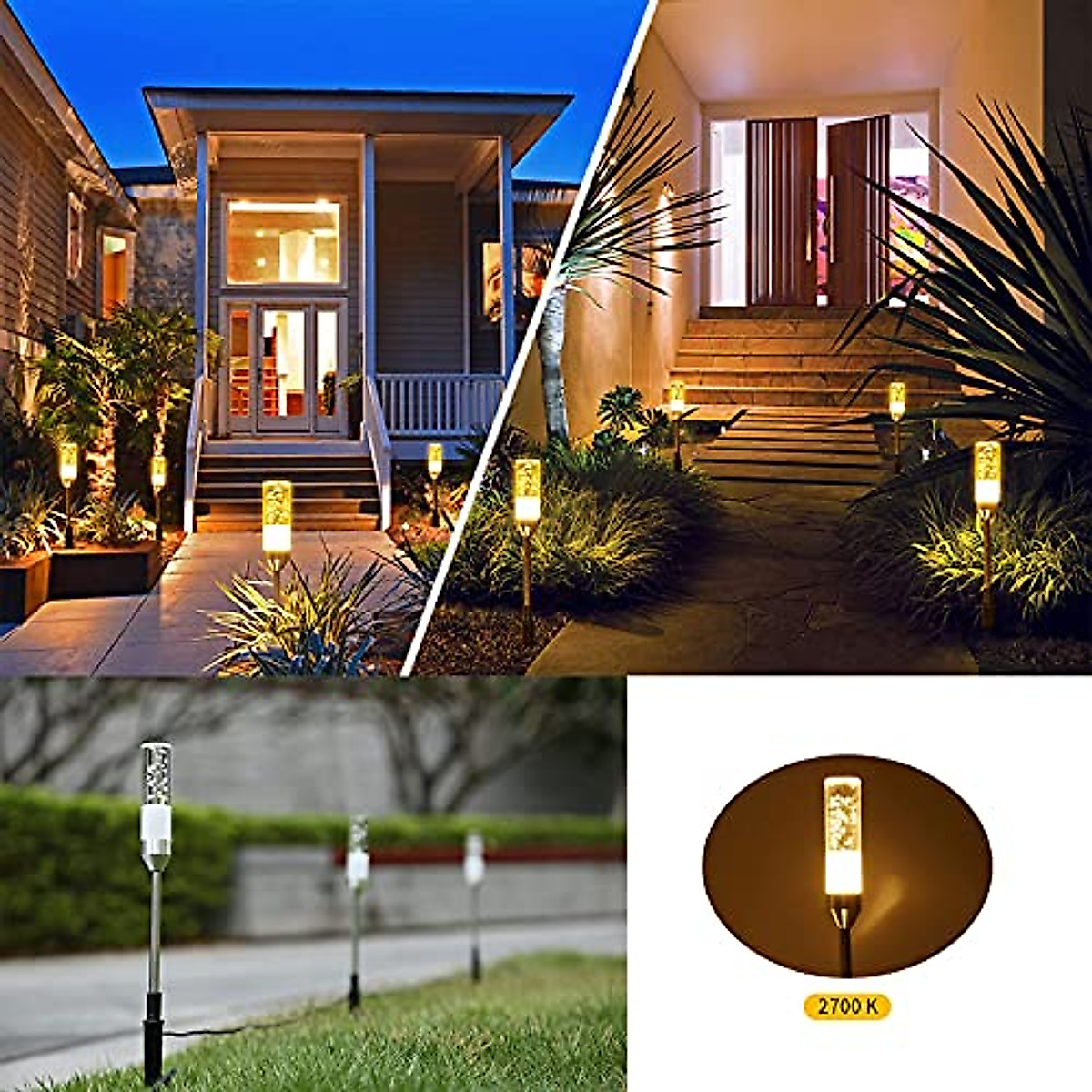 GreenClick 3 Pack Extension Path Lamps Landscape Path Lights, Connect 24 Lamps on One Adapter, IP65 Waterproof LED Path Lights for Lighting Up Your Garden, Pathway, Walkway (Warm White)