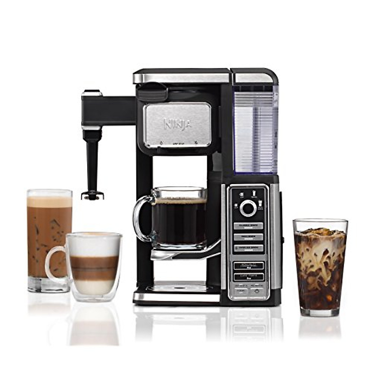 Ninja Single-Serve, Pod-Free Coffee Maker Bar with Hot and Iced Coffee, Auto-iQ, Built-In Milk Frother, 5 Brew Styles, and Water Reservoir (CF111)
