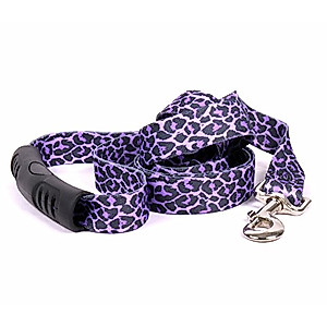 Yellow Dog Design Leopard Purple EZ-Grip Dog Leash with Comfort Handle, Small/Medium