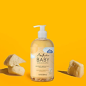 SheaMoisture Baby Wash & Shampoo for All Skin Types Raw Shea, Chamomile & Argan Oil Baby Wash and Shampoo with Frankincense & Myrrh to Help Cleanse 13 oz