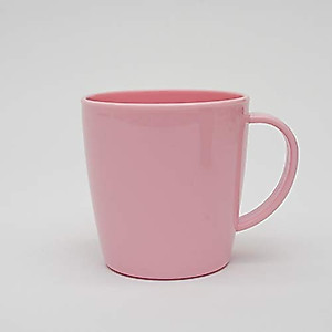 OTSUMAMI TOKYO Mug cup and Lid with a straw hole, for Kids, Nursing, Travel, BPA Free Non-Toxic, Microwave oven, dishwasher safe, Unbreakable -Made in Japan (Pale Pink)