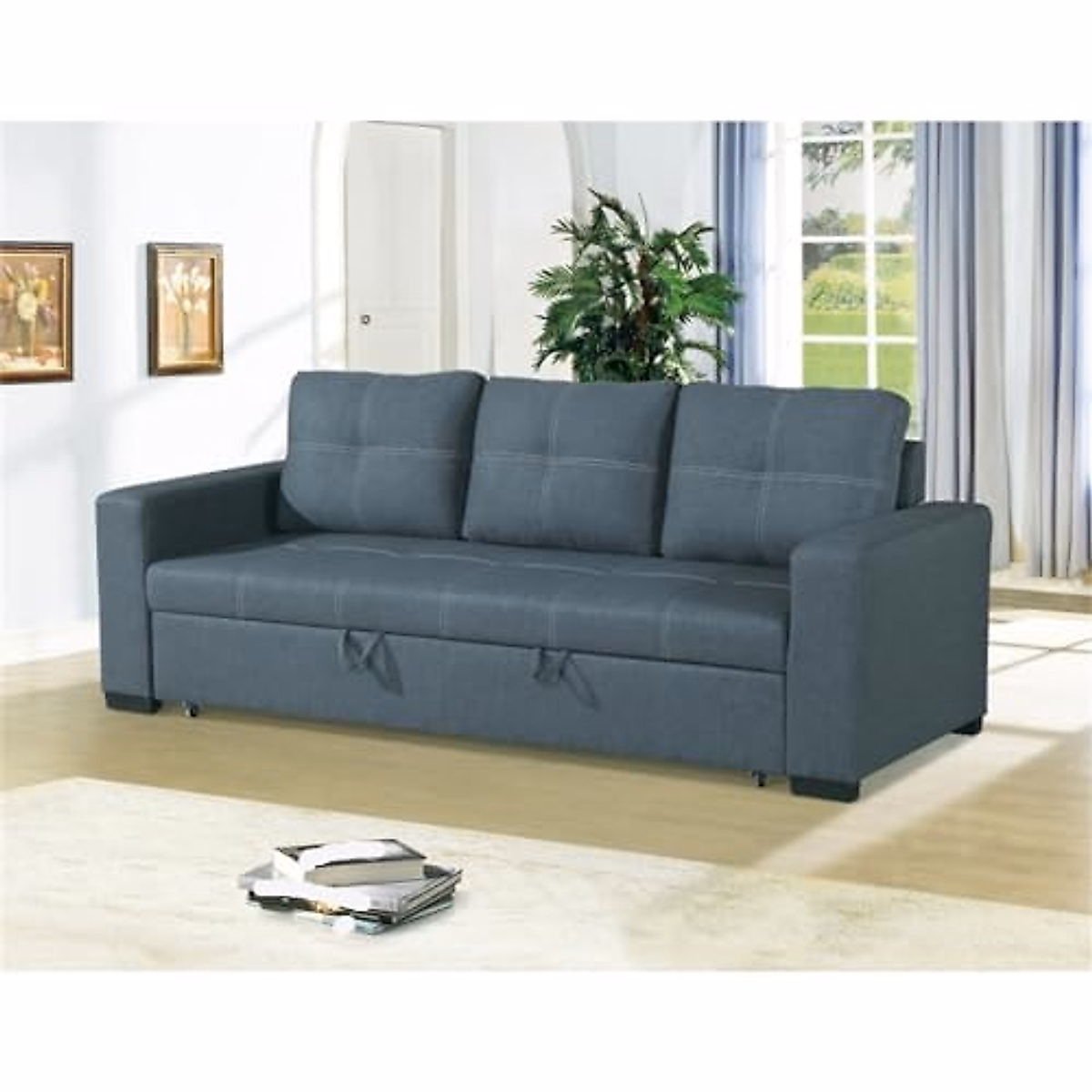 HNTHY Sofa with Pull Out Bed Convertible Easy to Assemble Soft and Comfortable for Indoor Living Room Furniture