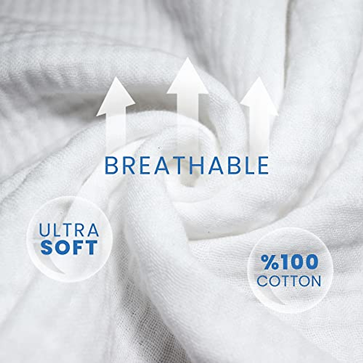 CM SHEEPCOTTON Turkish Muslin Burp Cloths0 Cotton 7 Pack Large 4 Layers Extra Absorbent Soft and Breathable Pre-Washed Feston Stitch Vacuum Packed