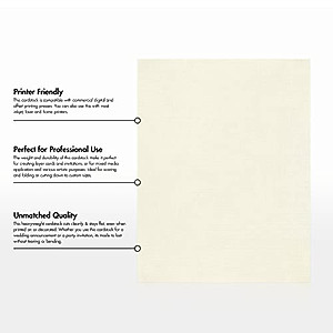 LUXPaper 8.5" x 11" Cardstock | Letter Size | Natural Linen | 100lb. Cover (183lb. Text) | 50 Qty