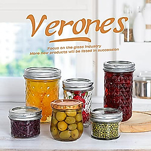 VERONES 40 PACK 6oz Mason Jars Canning Jelly Jars with Lids, Ideal for Jam, Honey, Wedding, Shower Favors, DIY Spice Jars