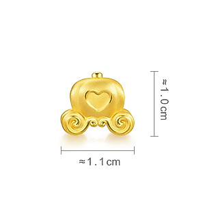 CHOW SANG SANG 999 24K Solid Gold Love Fairytale Carriage Mini Charm Bracelet for Women 92314C (Gold, 17 CM)