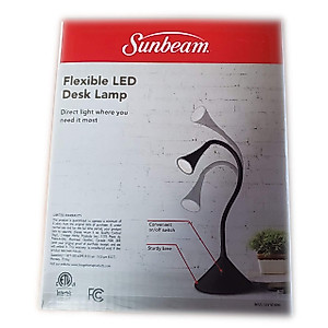 Black Sunbeam Flexible LED Desk Lamp - No Bulbs to Replace- 5.3 in x 20 in - 3.2W - 290 Lumens - 4000K - 36,000 Hours Non-Dimmable