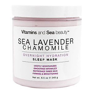 VITAMINS AND SEA BEAUTY, Hydrating Moisturizing Night Face Mask, Relaxing Overnight Facial with Sea Lavender and Chamomile, Skincare for All Skin Types, 8.5 Fl Oz