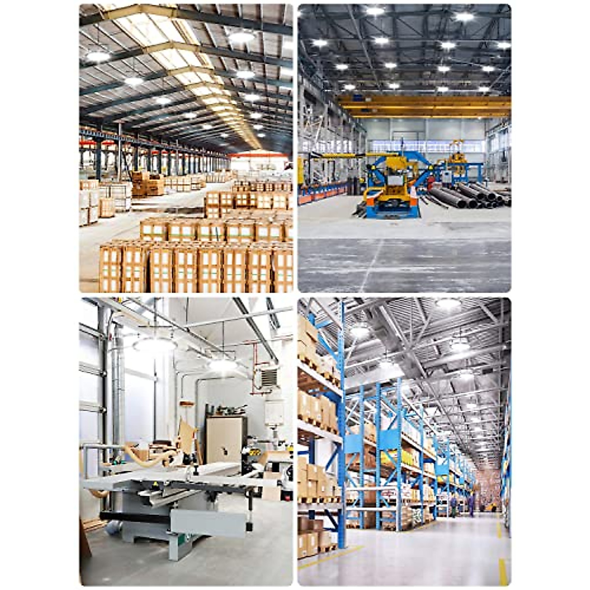 wowspeed LED High Bay Light,500W 50000LM UFO LED High Bay Light,6500K Daylight LED Shop Light, IP65 Waterproof LED Commercial Warehouse Area Light,LED Garage Light for Garage Gym Factory Warehouse