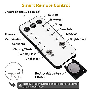 Minetom Globe String Lights, 33 Feet 100 Led Fairy Lights Plug in, 8 Modes with Remote Mini Globe Lights for Indoor Outdoor Bedroom Party Wedding Garden Christmas Tree Decor, Warm White
