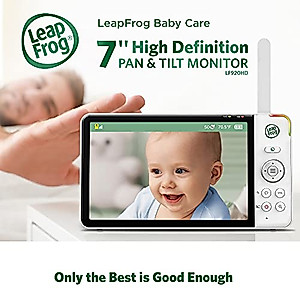 LeapFrog LF920HD Color Night Vision Video Monitor, 7" HD Display, 360 Pan Tilt, Night Light, Temp & Humidity Sensor, Up to 15Hrs Video Time, Range Up to 1000ft, Secure Transmission