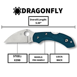 Spyderco Dragonfly 2 Lightweight Folding Pocket Knife - PlainEdge - C28FP2WK390