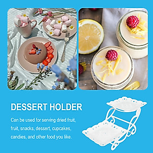 generic 2 Sets of 2- Tier White Dessert Cake Stand Pastry Stand Bicycle Cupcake Stand Cookie Tray Candy Fruit Plate and Trays for Wedding Home Birthday Party