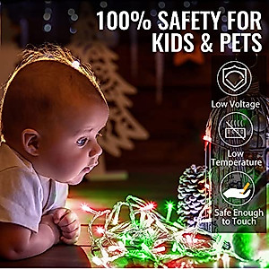 Heceltt Christmas Lights Outdoor, 197FT 500 LED Christmas Lights 8 Modes and Timer Memory Function Christmas String Lights Waterproof Plug in for Xmas Wedding Party Holiday Decor