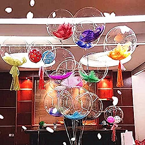 50 PCs Clear Bobo Balloons 20 inches Transparent Bubble Balloon for Light Up LED Balloons,Christmas, Party Events, Wedding, Anniversary, Indoor and Outdoor Decoration, Family Reunion and Birthdays