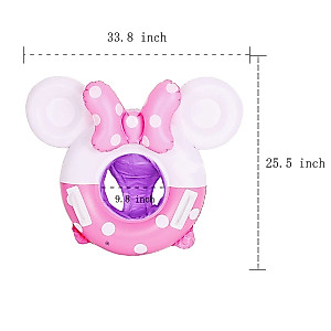 MC TTL Swimming Float Pink Mouse Cartoon Kids Baby Swimming Ring Inflatable Pool Floating Round Pool Children Toy Float Thick.