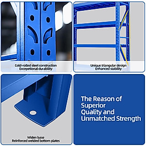 79"W Garage Shelving Heavy Duty - 4400Lbs Garage Storage 4-Tier, Adjustable Metal Shelving Units And Storage,Industrial Shelving Utility Shelf For Commercial Shop Tool Gym 79"H X 79"W X 20"D