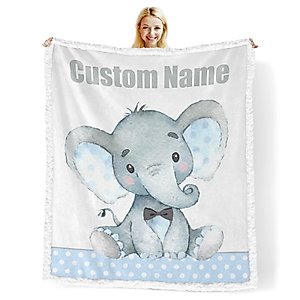 bonim Customized Baby Blanket with Name Personalized Baby Blanket Personalized Baby Blankets for Boys Best Gift for Baby Custom Throw Blanket for Couch/Bed 30"x40"