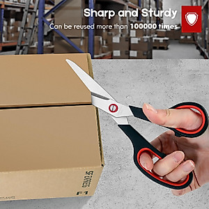 Scissors Bulk 6-Pack, All Purpose Scissors Stainless Steel Sharp Scissors for Office Home General Use Craft Supplies, High/Middle School Classroom Class Older Kids Scissor Set, Right / Left Handed