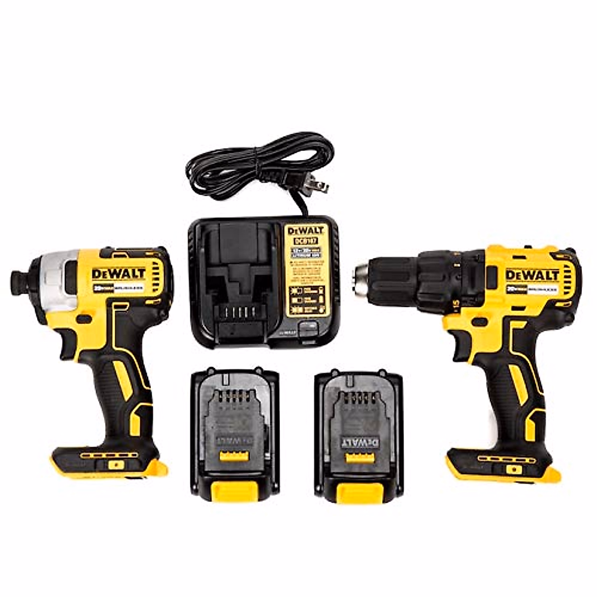 DCK277C2 20V MAX Cordless Compact Brushless Drill/Driver and Impact Combo Kit (2-Tool w/ 2 Batteries 1.3Ah, Charger, and Soft Bag)