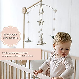 Sasa Wooden Crib Mobile Arm - Baby Mobile Holder for Crib (100% Beech Wood, 30 inch) with Strong Hold Anti Slip Attachment Clamp for Sturdy Mobile Hanger