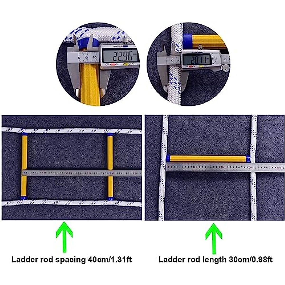 WSYZHL Fire Escape Ladder, Fire Escape Ladder, Emergency Safety Portable Rope Ladder, 2-18 Story Homes Reusable Compact Lightweight External Rescue Ladder/50M/164Ft