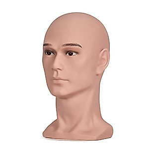 MIAOMANZI Bald Female Training Head Cosmetology Mannequin Head for Wigs Making and Display with Free clamp (L30T-202)