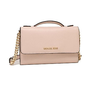Michael Kors Jet Set Travel Snap Closure Multifunction Phone Case/Holder Crossbody Bag (Powder Blush)