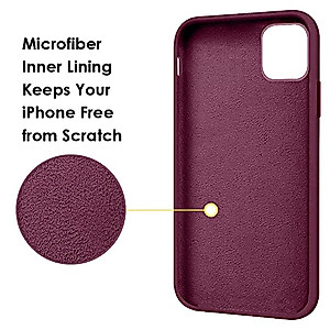 MOCCA Compatible with iPhone 13 Pro Max Case 6.7inch with Ring Kickstand | Liquid Silicone |Microfiber Linner|Anti-Scratch Full-Body Shockproof Protective Case for iPhone 13 Pro Max Women Girl-WineRed