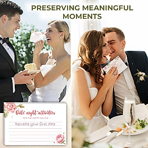 STOFINITY Marriage Advice For The Bride Cards - 50 Pcs Wedding Advice And Wishes Cards For Floral Bridal Shower Decorations, Advice Cards For Bridal Shower Party Decor