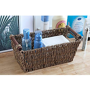 Vintiquewise Seagrass Counter-Top Basket Great for Folded Paper Towel
