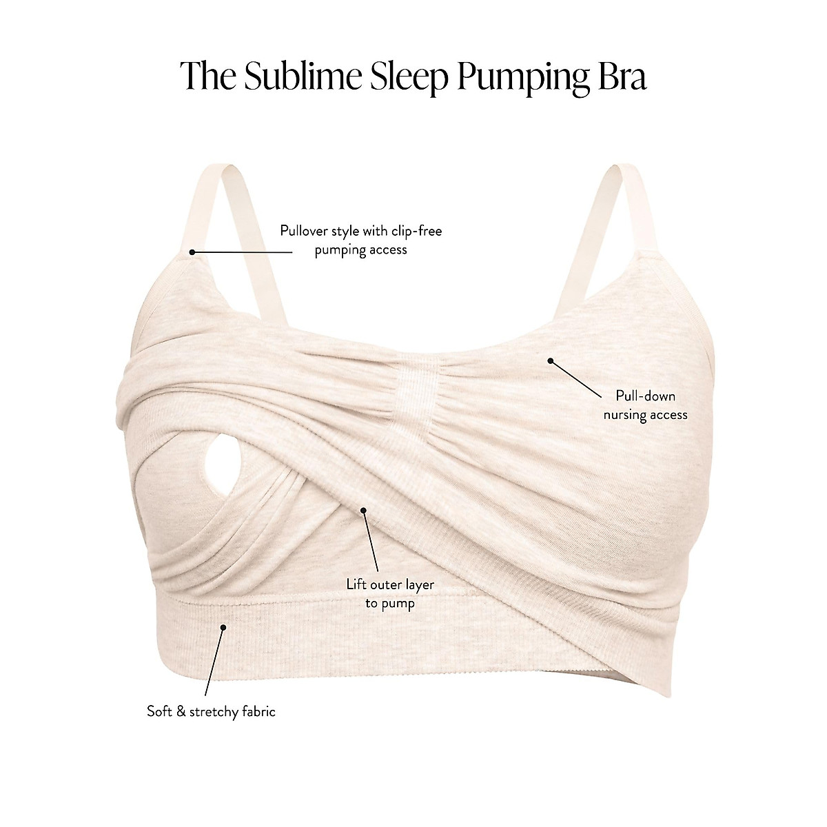 Kindred Bravely Sublime Wireless Busty Sleep Pumping Bra | Seamless Pumping & Nursing Bra for E, F, G, H Cups (Oatmeal Heather, X-Large-Busty)