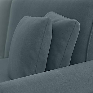 Bush Furniture Coventry U Shaped Sectional Couch, 113W, Turkish Blue Herringbone