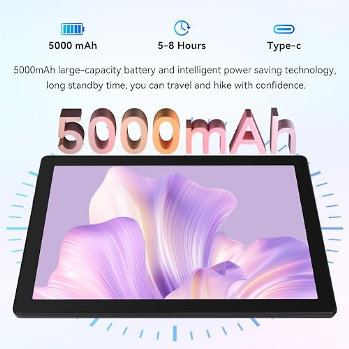 HiGrace Tablet 10 inch, Android 14 Go Octa core Tablet with 10GB+128GB/1 TB Expansion, WiFi 6G, 5MP+8MP Camera, 5000mAh, Split-Screen, Widevine L1, 10 inch Tablet PC - Black