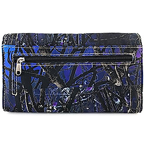 Justin West Camouflage Tree Branches Bling Rhinestone Cross Wings Handbag Purse Messenger Bags and Wallets (Blue Cross Handbag and Wallet)