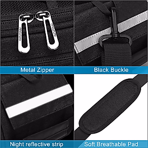 MOSISO Bike Rack Bag, Waterproof Bicycle Trunk Pannier Rear Seat Bag Cycling Bike Carrier Backseat Storage Luggage Saddle Shoulder Bag, Black